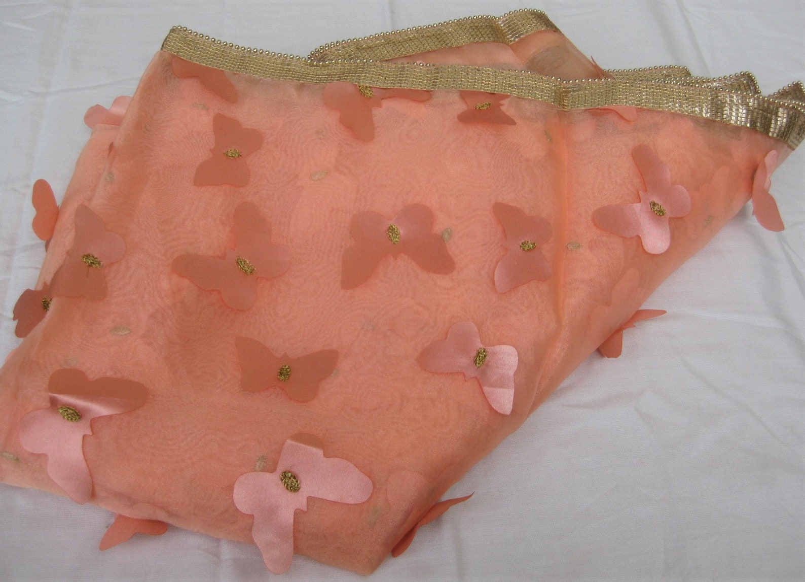 Peach Colored Scarf/ Pareo/ Butterfly Scarf/ Lace Scarf/ Large - Etsy