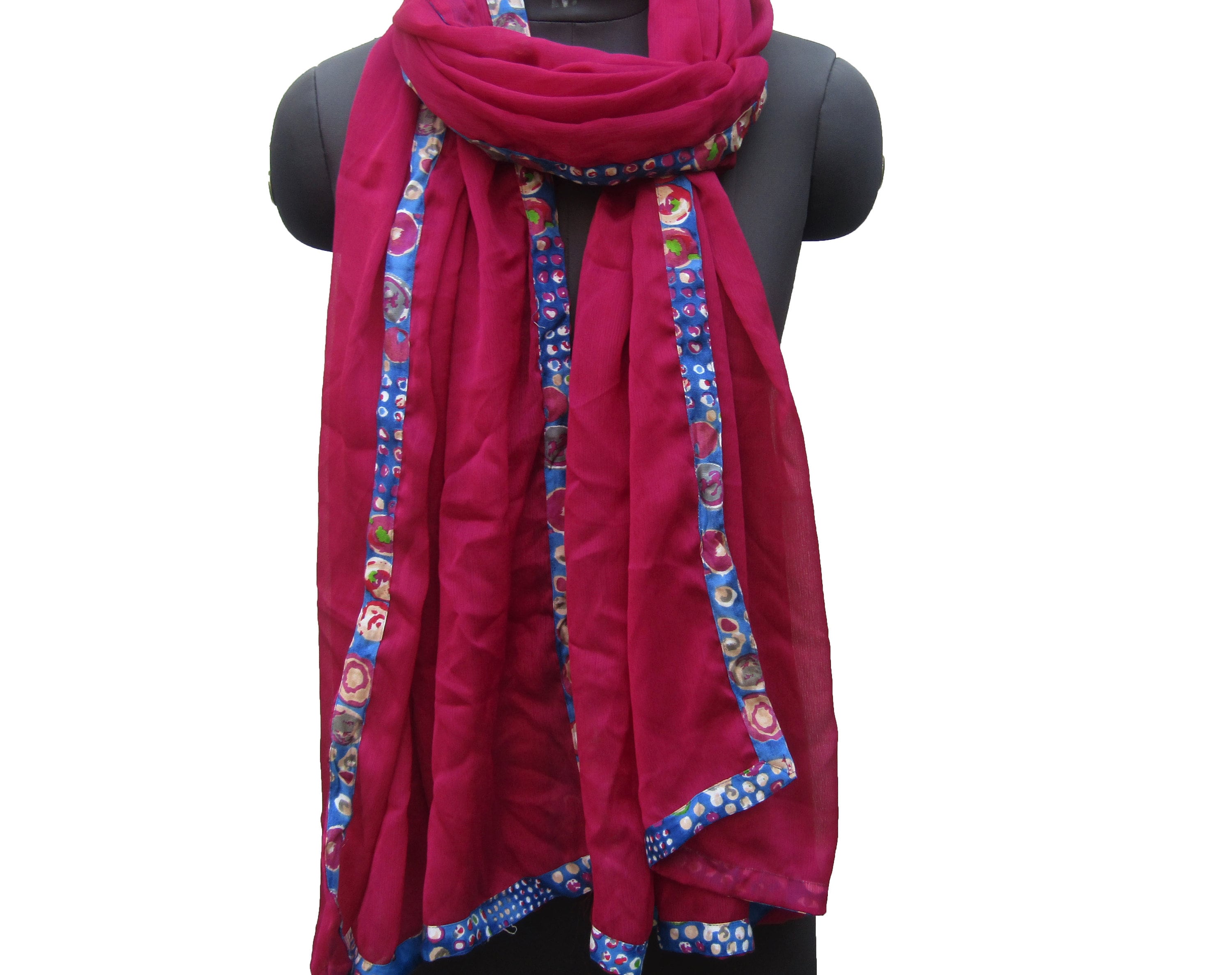 Chiffon scarf/ purplish magenta scarf/ fancy scarf/ fashion | Etsy