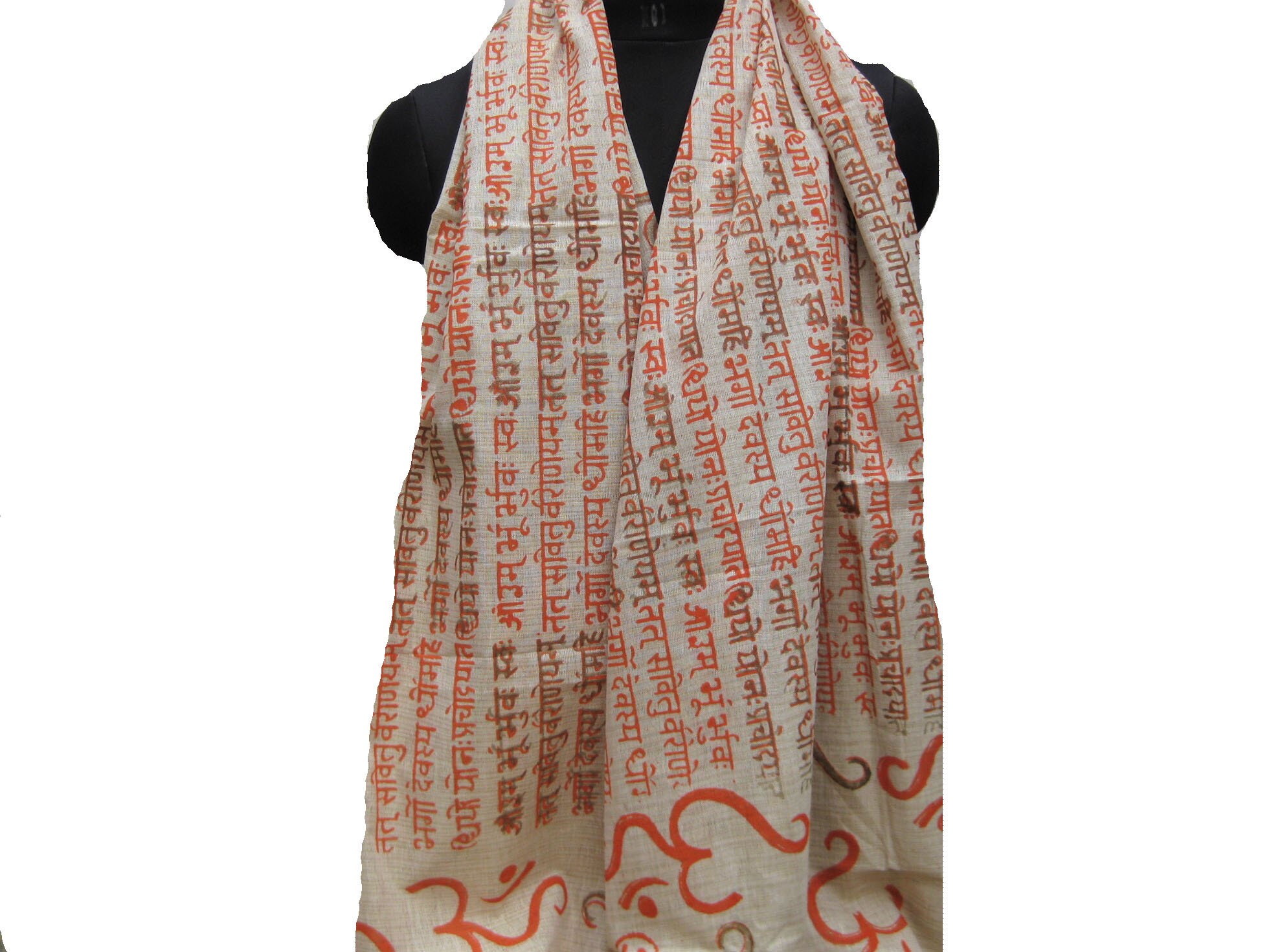 Yoga scarf/ sanskrit chants scarf/ khadi handloom scarf/ | Etsy