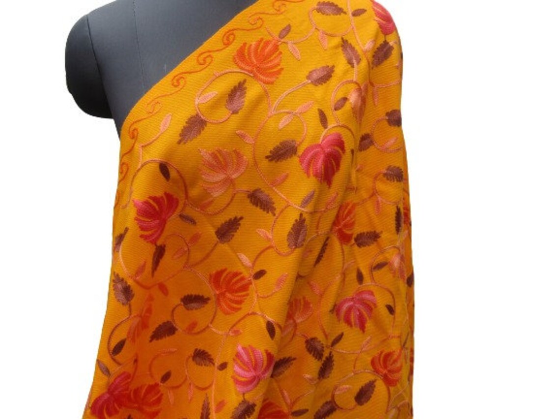 Multicolored Stole/ Yellow Stole/ Embroidered Stole/ Fashion - Etsy