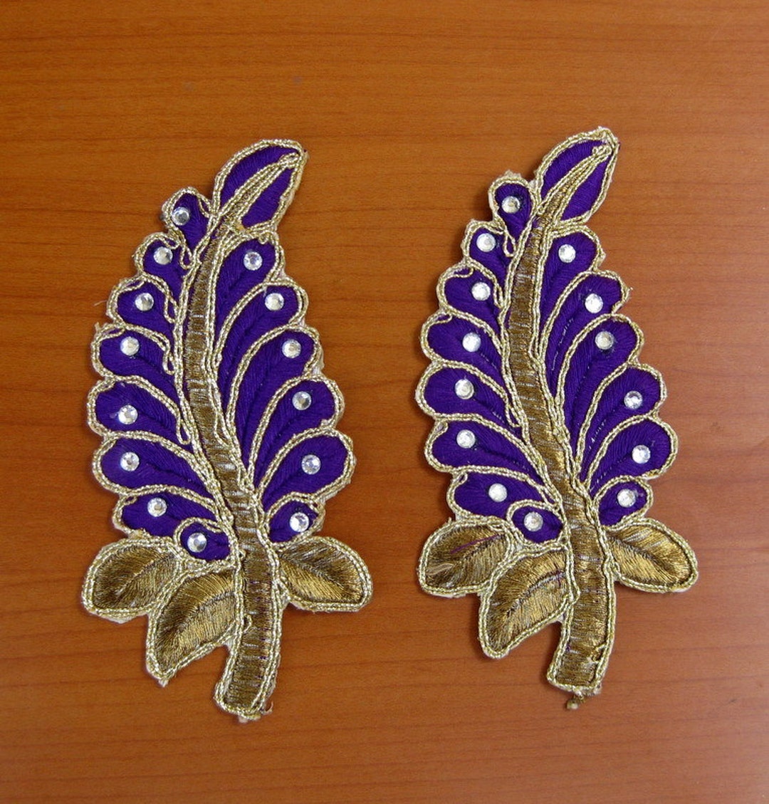 Buy 10 Pcs.applique, Leaf Appliques,sewing Patches, Purple Appliques ...