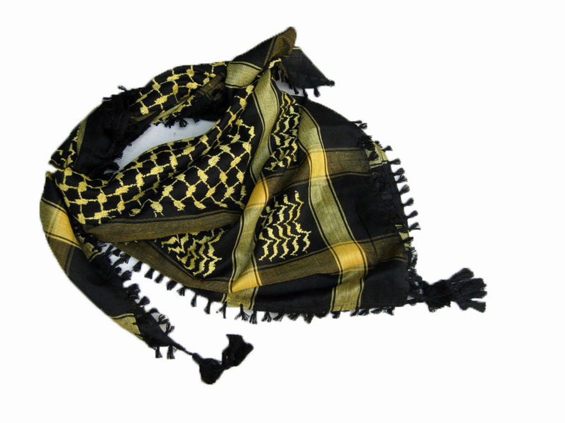 Men Scarf/ Check Scarf/ Yellow and Black Scarf / Cotton Scarf/ - Etsy