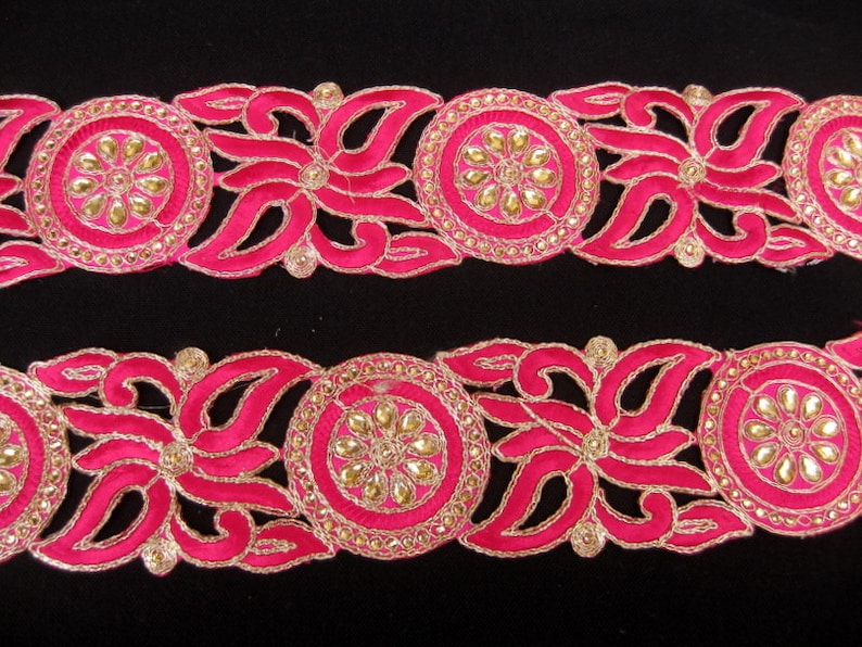 Magenta Embroidered Indian Lace Border, 355" Long, 2.9" Wide - Etsy