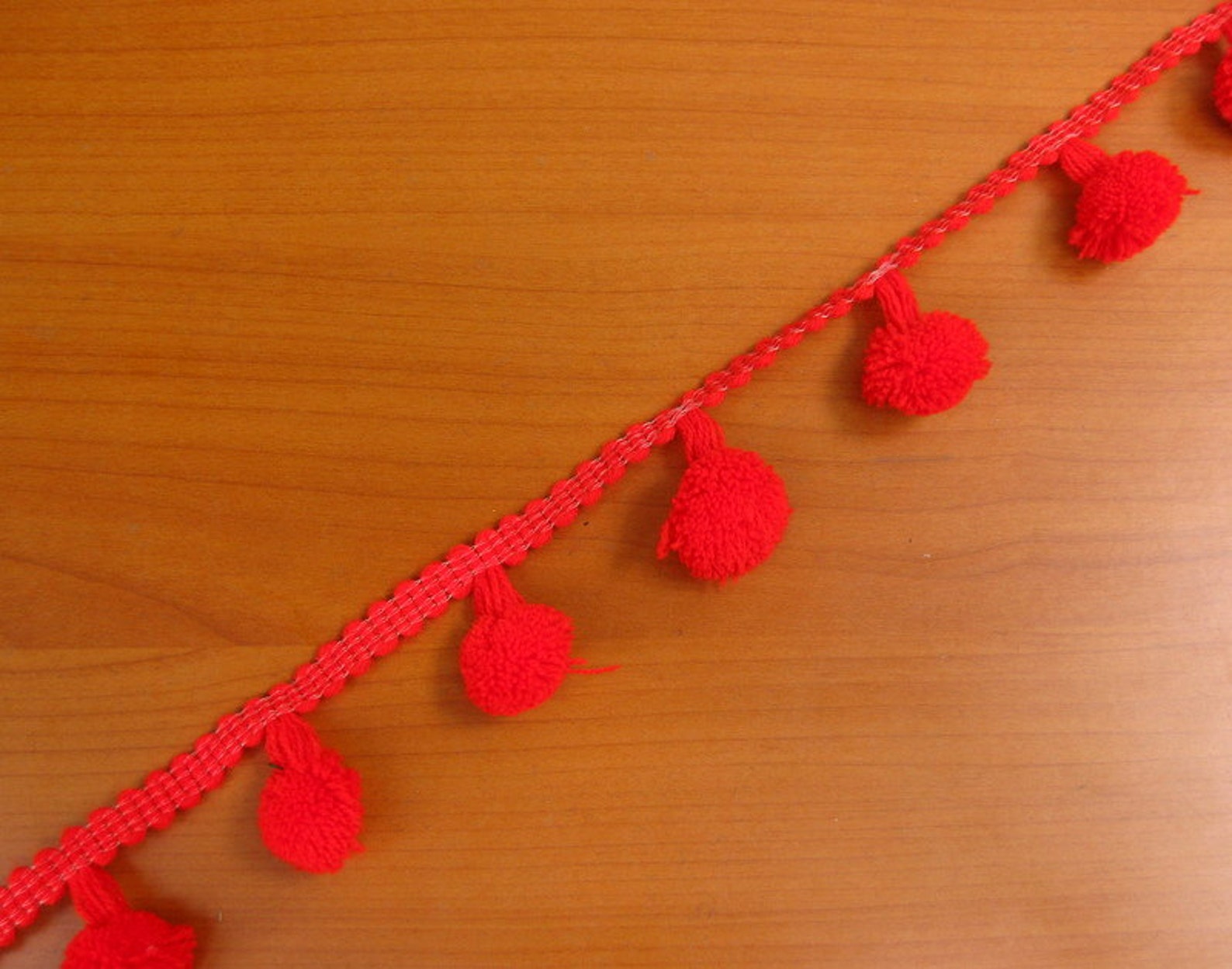 9 Meters/ 355 Inches Approxred Pom Pom Lace/ Border/ Trim/. - Etsy