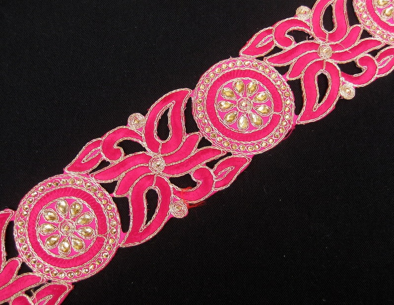 Magenta Embroidered Indian Lace Border, 355" Long, 2.9" Wide - Etsy
