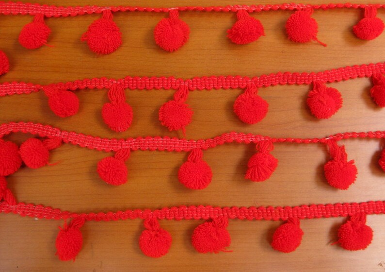 9 Meters/ 355 Inches Approxred Pom Pom Lace/ Border/ Trim/. - Etsy