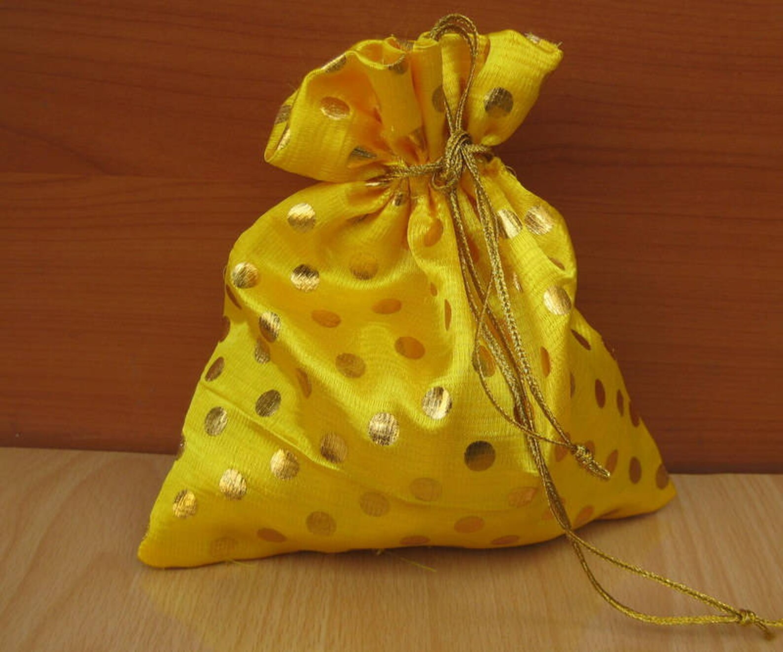 6 Pcs.draw String Bags/ Return Gift Bags/gift Bags/ Golden - Etsy