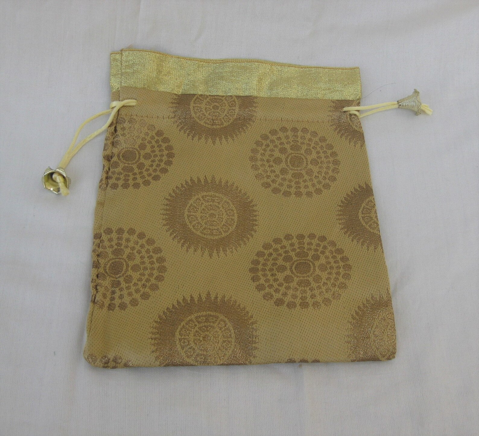 10 Pcs Golden Silk Brocade Drawstring Bags, Party Favor Bags - Etsy UK