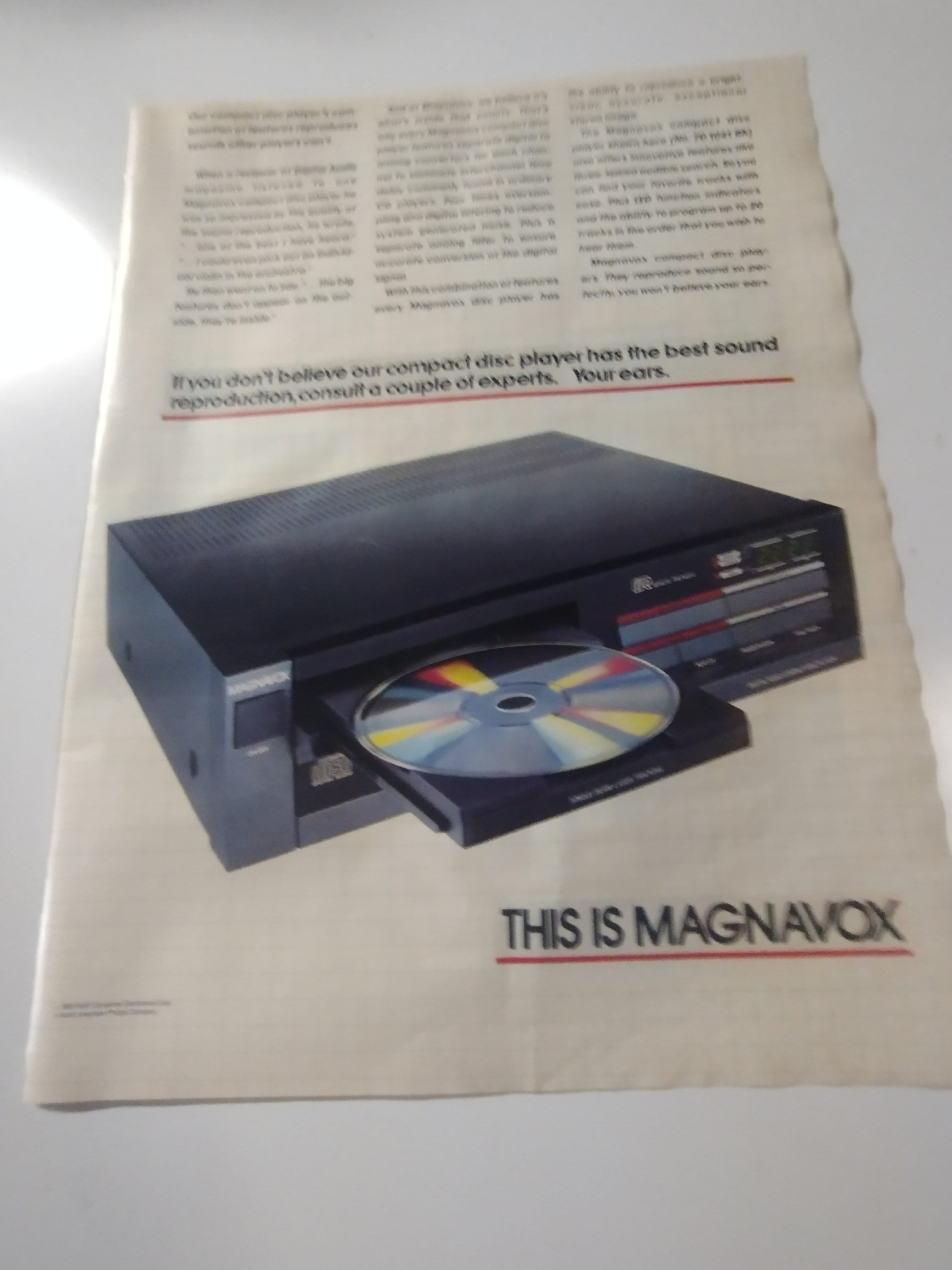 Vintage 1985 Magnavox CD Compact Disc Player Magazine Print Ad - Etsy