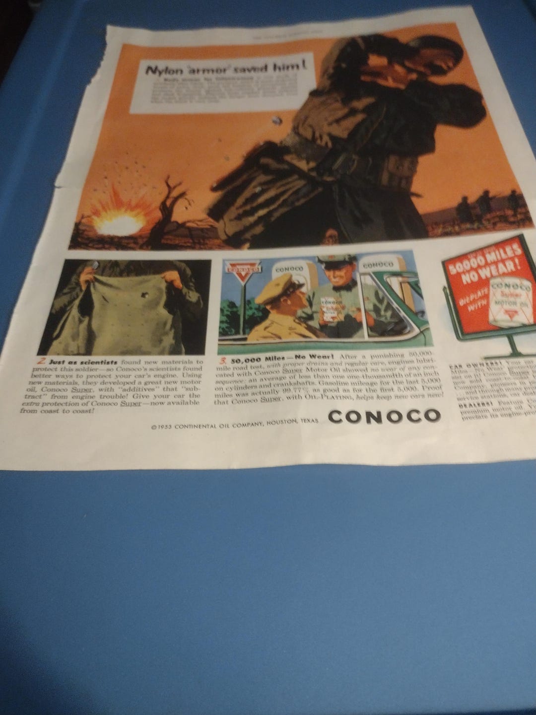 1953 Conoco Motor Oil Magazine Print Ad - Etsy