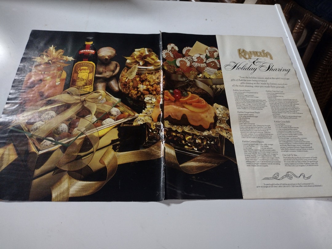 1985 Kahlua 2 Page Recipe Color Print Ad Free US Shipping - Etsy