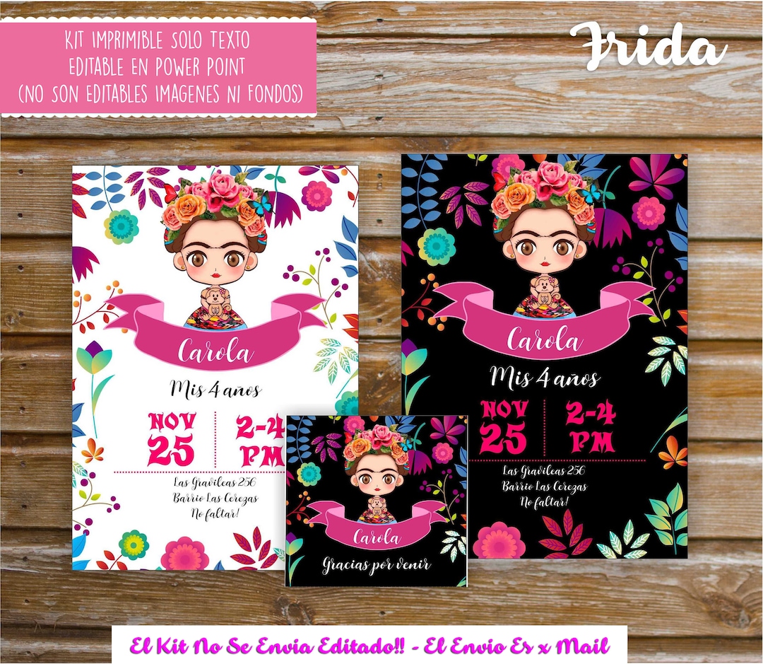 Printable Kit Little Frida. Editable Text. Birtdhay Party - Etsy