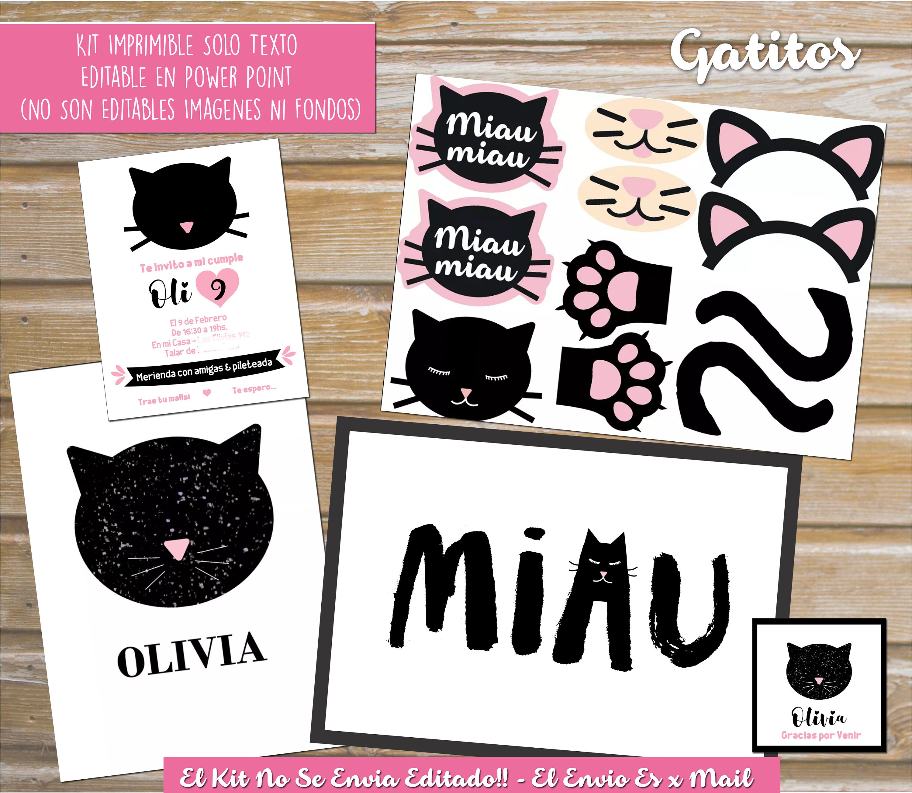 Golden Kittens Printable Kit With Editable Texts! Kitty Cat Kit ...