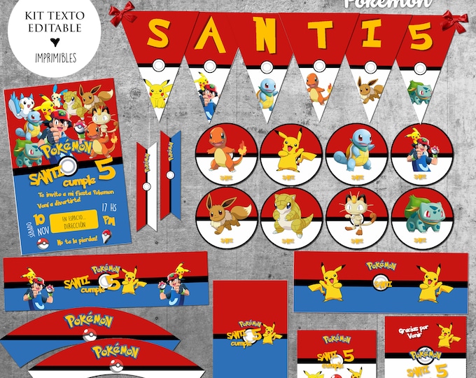 POKEMON GO Printable Kit With Editable Texts Candy Bar Party - Etsy