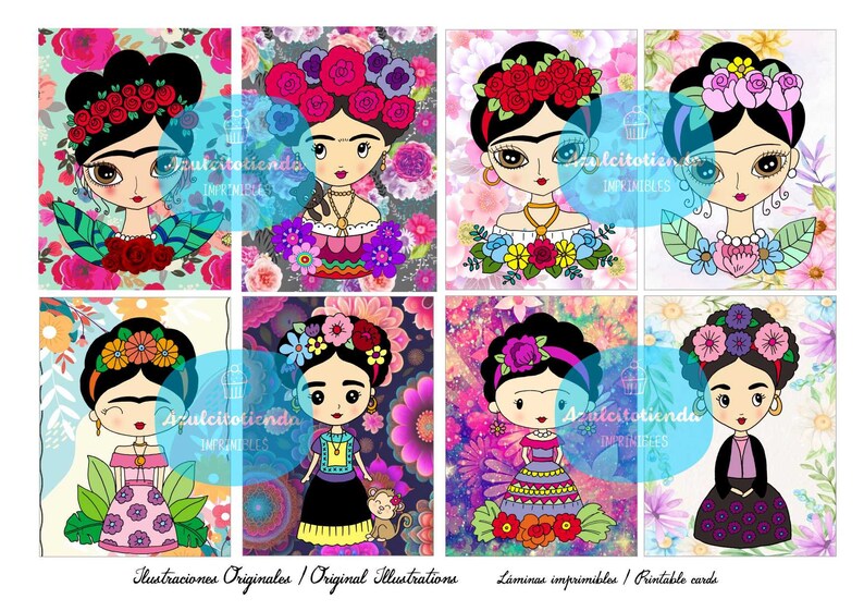 Printable Cards With Little Frida/little Frida Designs, 4.7x3.5 Inches ...
