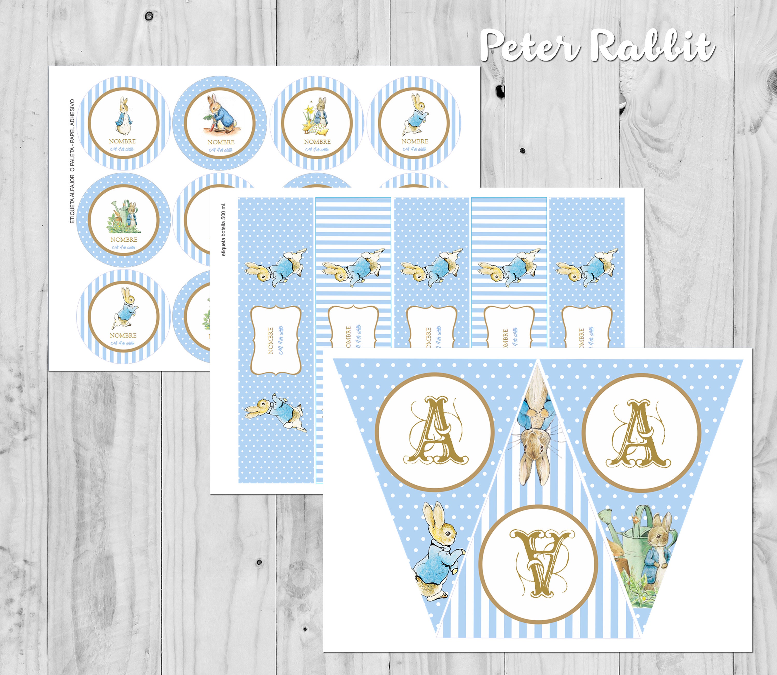 Editable Peter Rabbit Kid's Printable Kit. Party Kit Editable Birthday ...