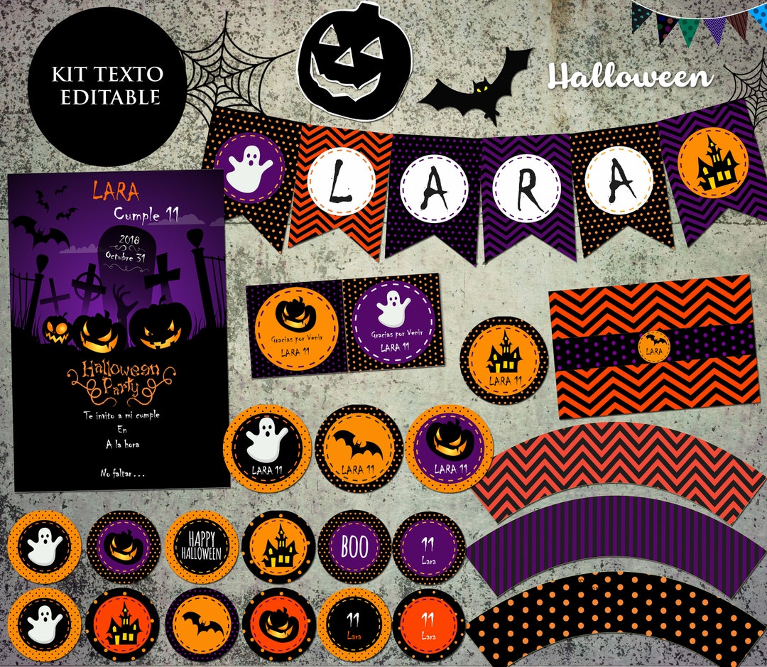 Halloween Party Printable Kit Editable - Etsy