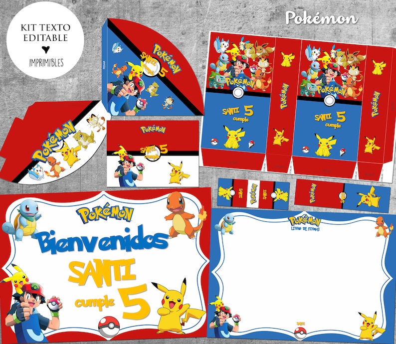 POKEMON GO Printable Kit With Editable Texts! Candy Bar Party Birthday ...
