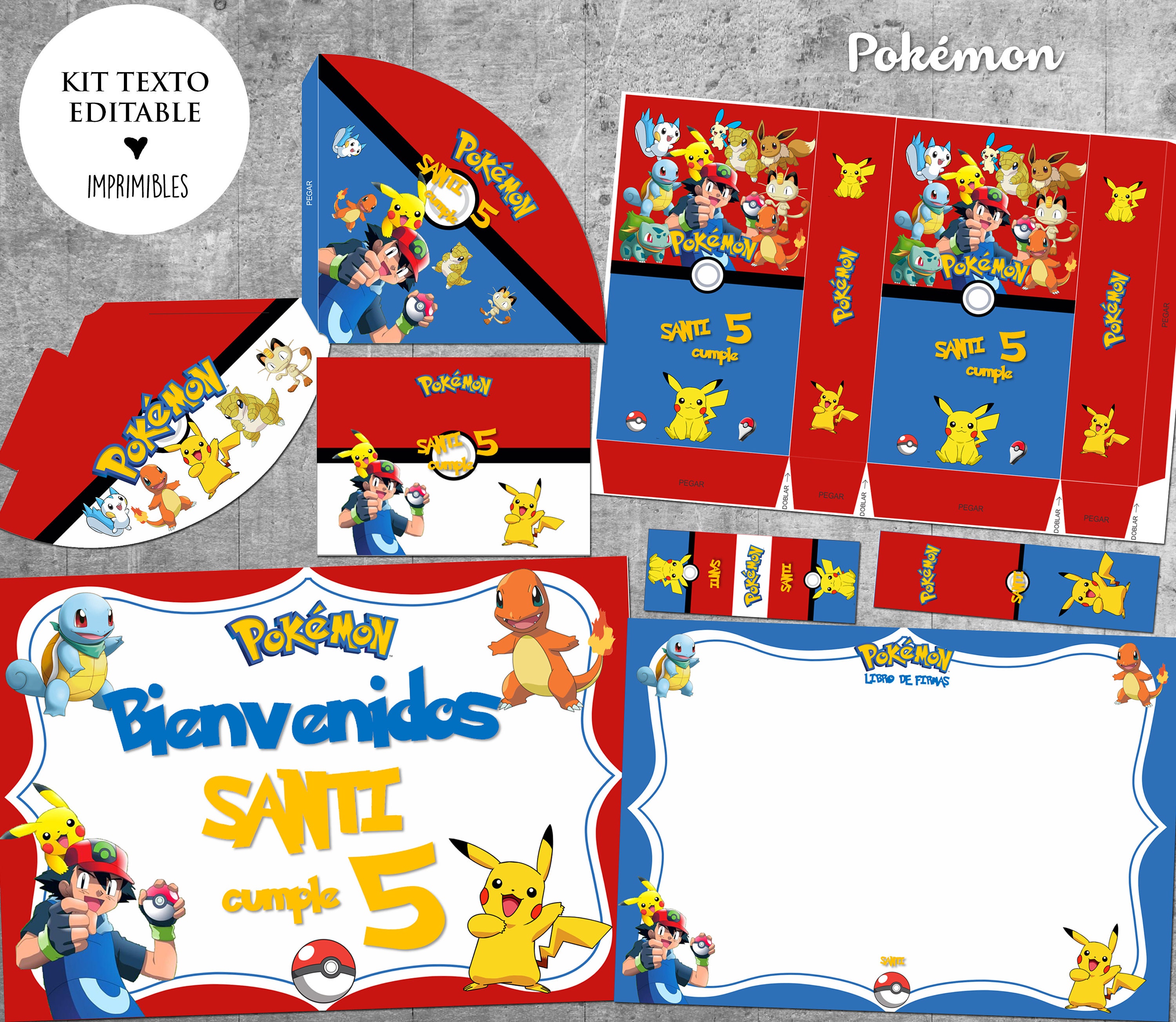 POKEMON GO Printable Kit With Editable Texts! Candy Bar Party Birthday ...