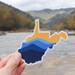 West Virginia Sticker. Blue and Gold Mountains. Mountain Sticker. - Etsy