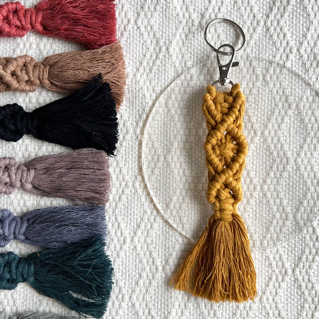 The Classic // Macrame Keychain. Handmade Macrame Key Chain. - Etsy
