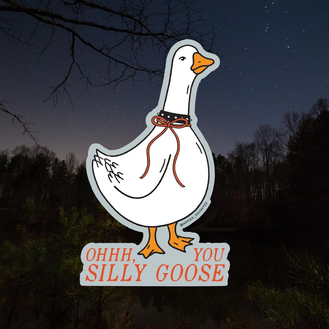 Silly Goose Sticker. Goose Sticker. Vintage Goose Print. Appalachian ...