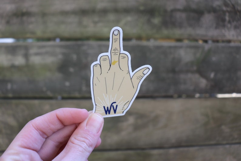 West Virginia sticker. WV sticker. Middle finger sticker. | Etsy