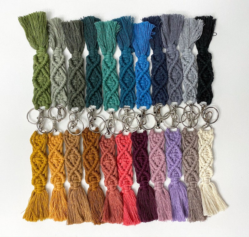 The Classic // Macrame keychain. handmade macrame key chain. | Etsy
