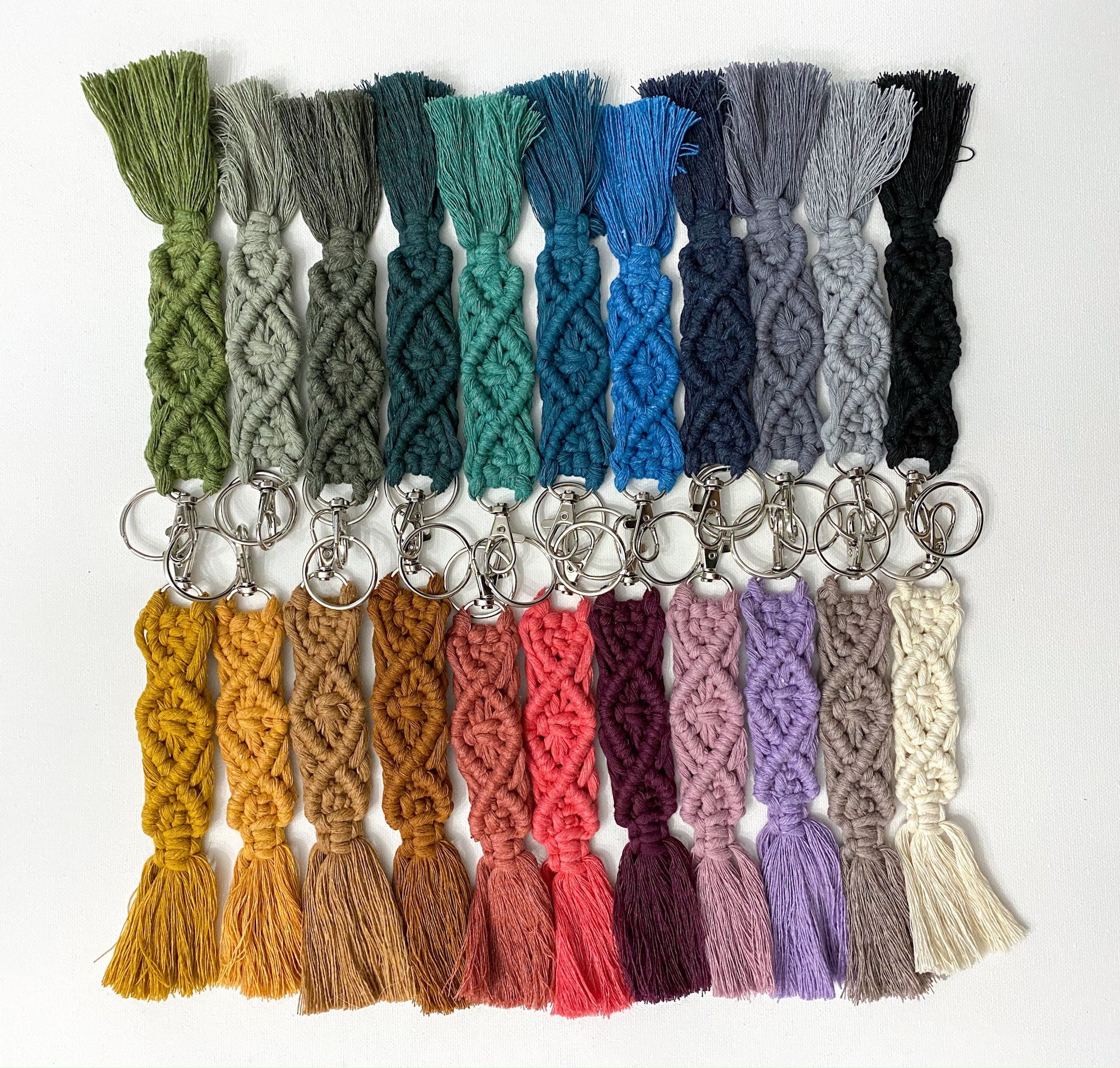 The Classic // Macrame keychain. handmade macrame key chain. | Etsy