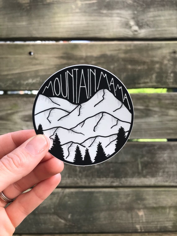 Mountain mama sticker. Adventure sticker. Mountain sticker. | Etsy