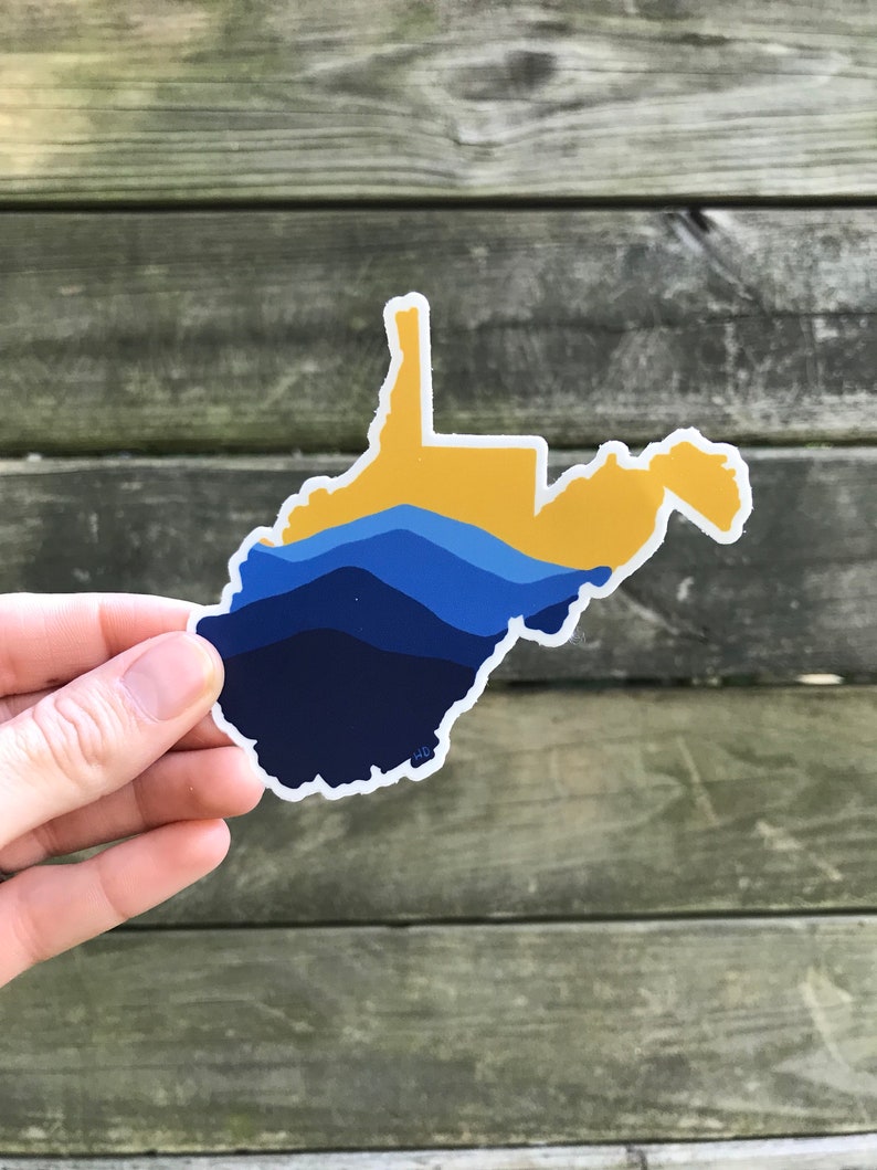West Virginia Sticker. Blue and Gold Mountains. Mountain - Etsy