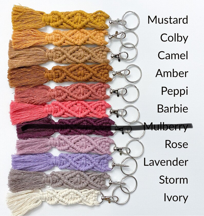 The Classic // Macrame keychain. handmade macrame key chain. | Etsy