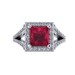 Princess Cut Ruby Engagement Ring Diamond Engagement Ring 14K - Etsy