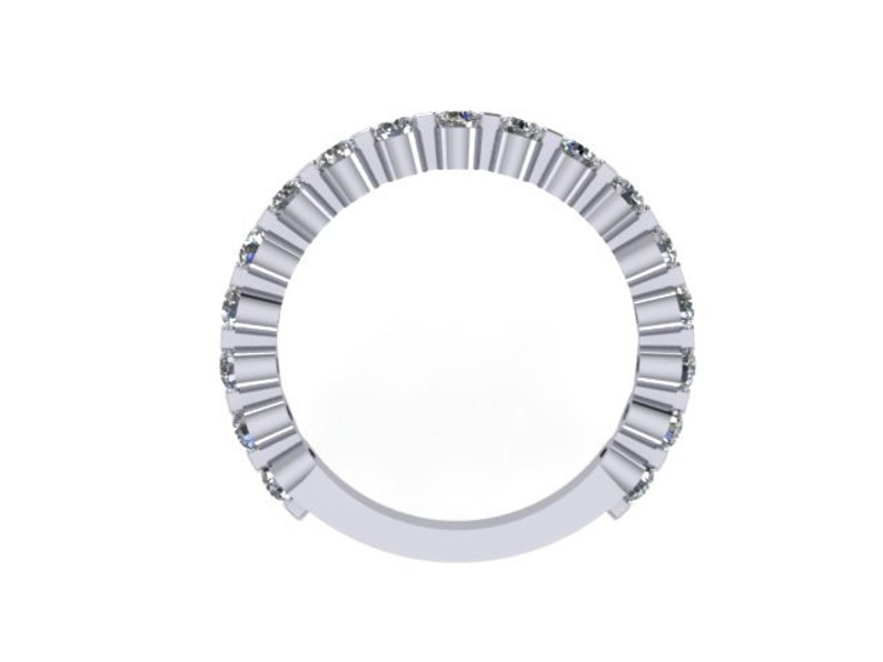 Diamond 3/4-way Band Matching Band 14K White Gold Band - Etsy