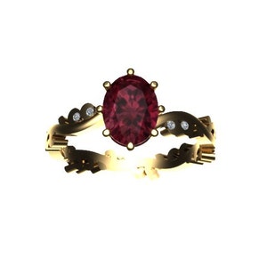 January Birthstone Ring Diamond Engagement Ring Garnet Engagement Ring ...