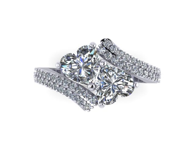 Unique Engagement Ring Diamond Wedding Ring 14K White Gold Ring With ...