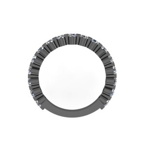 Diamond 3/4-way Band Matching Band 14K Black Gold Band Natural - Etsy