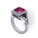 Princess Cut Ruby Engagement Ring Diamond Engagement Ring 14K - Etsy