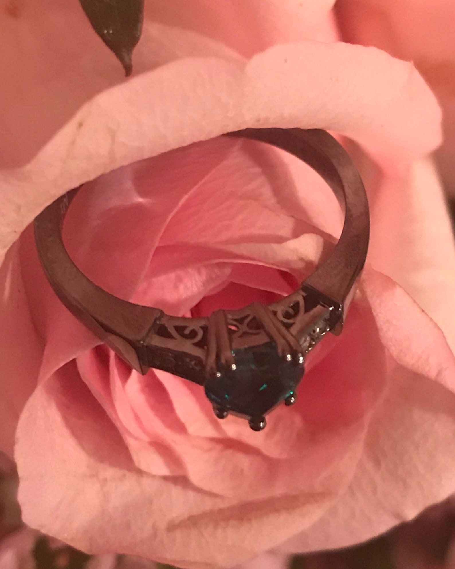 Heart Green Emerald Engagement Ring Diamond Engagement Ring - Etsy