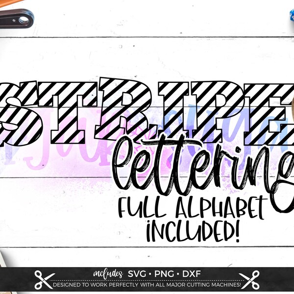 Striped Letters Svg - Etsy