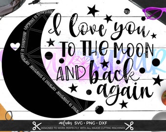 I Love You to the Moon and Back Svg, Valentines Day Onesie Svg, Baby ...