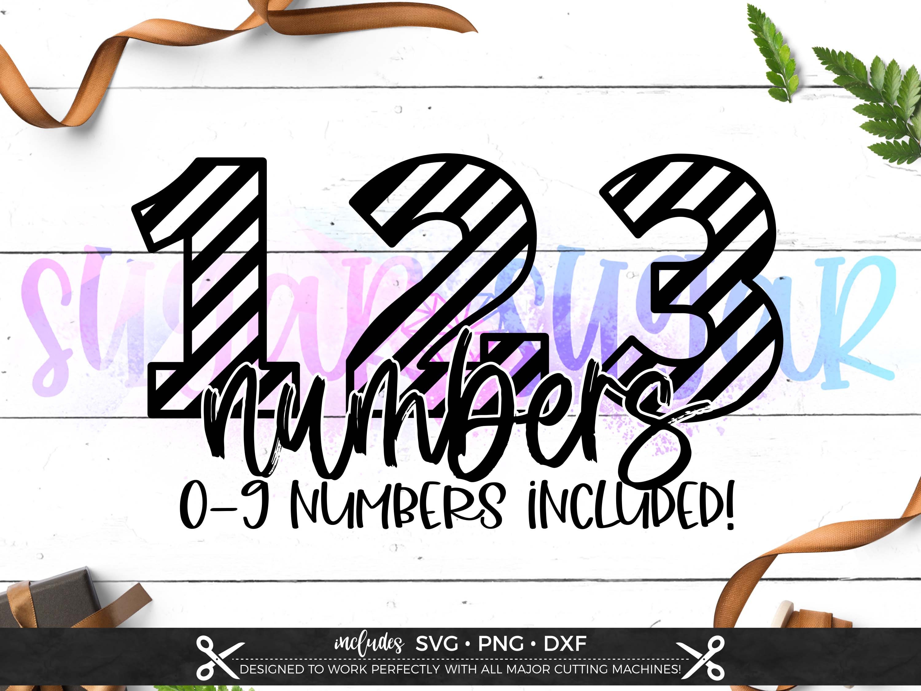Striped Number Svg Files for Cricut | Etsy New Zealand