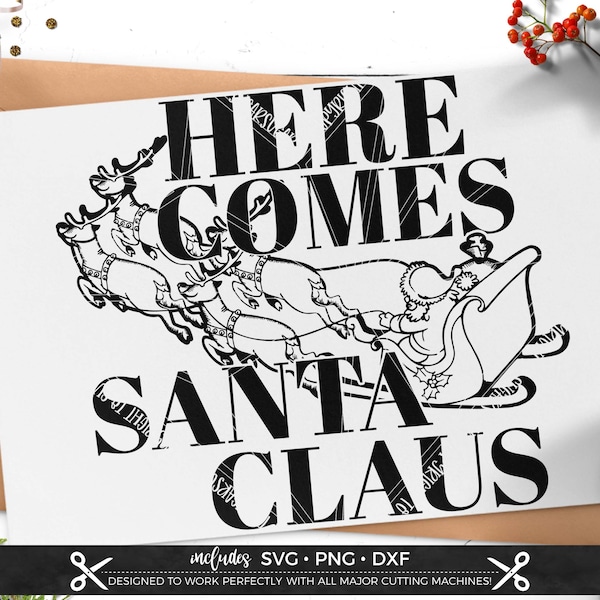 Here Comes Santa Claus Svg - Etsy