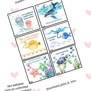 Ocean Valentine's Day Cards - Kids Valentine's Day Cards, Printable ...