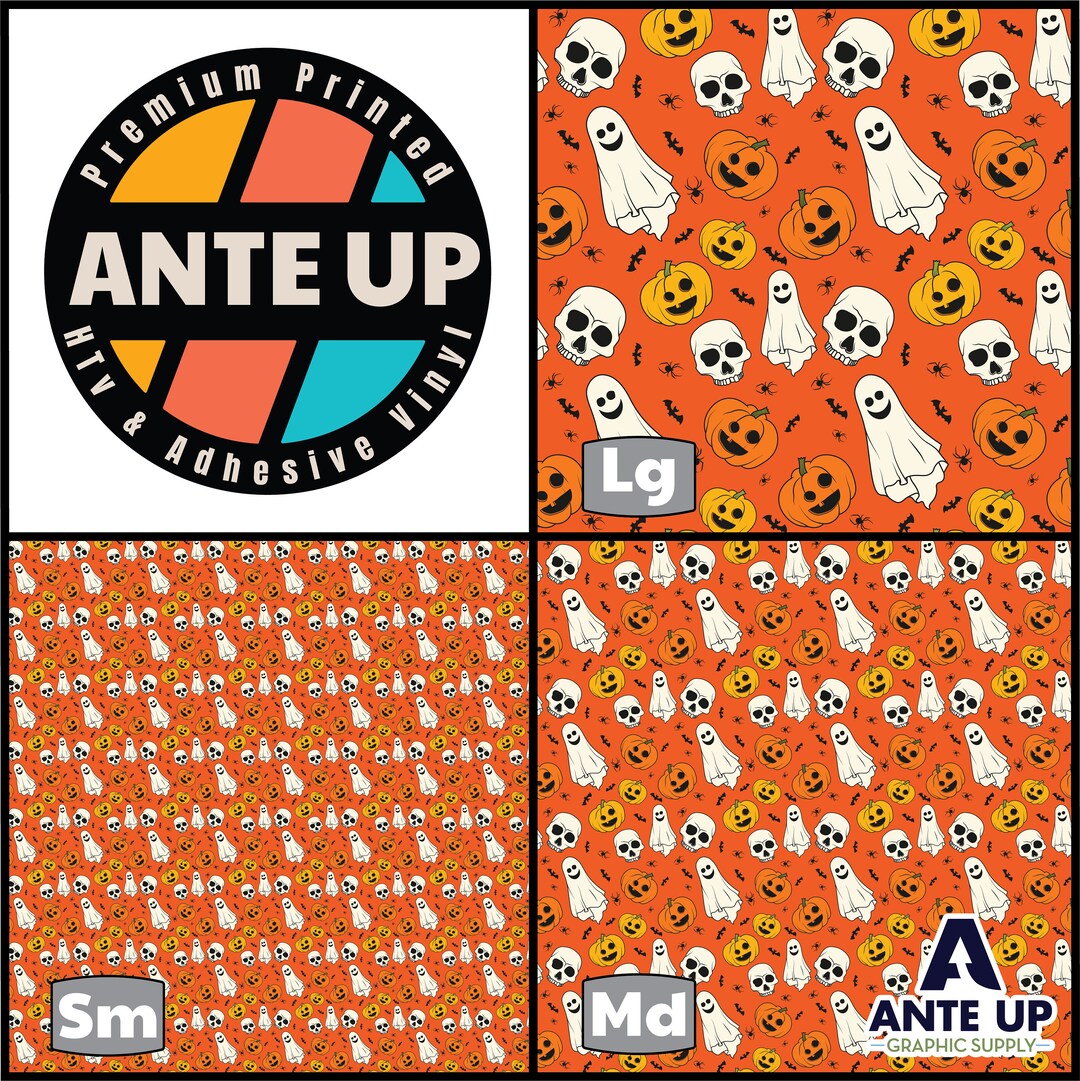 Ghost-pumpkin-skull-pattern-printed-vinyl,glitter HTV, Siser Heat ...