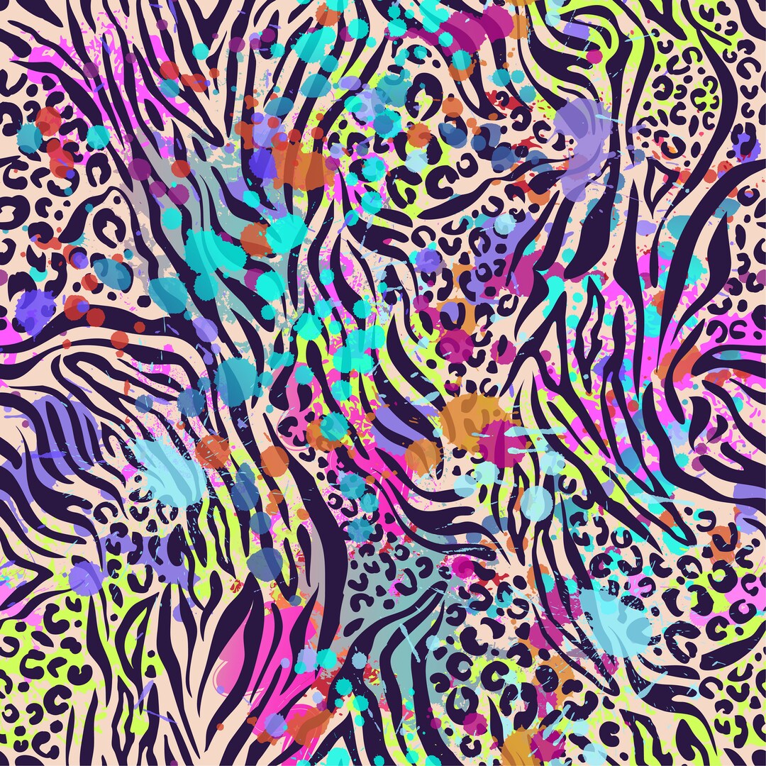 Animal Pattern - Paint Splatter Animal Printed - 12" X 12" - Permanent ...