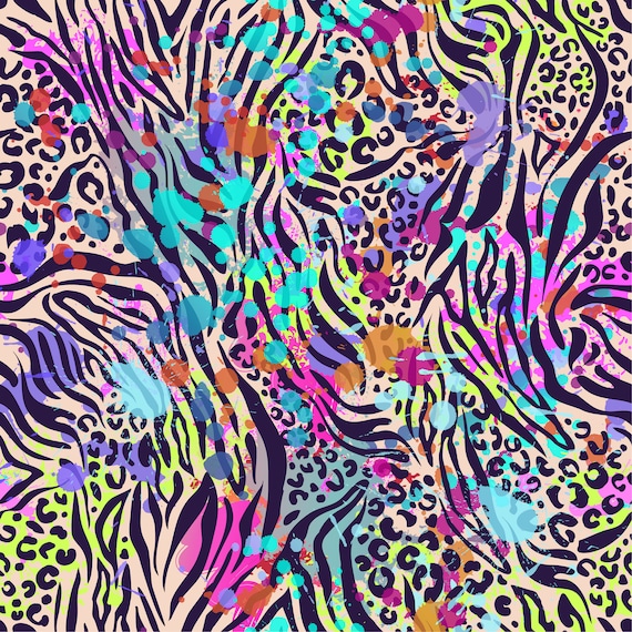 Animal Pattern Paint Splatter Animal Printed 12 X | Etsy