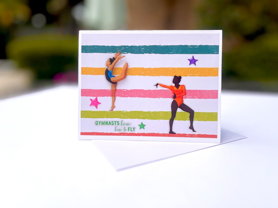 USA Women's Olympic, Gymnastics, Greeting Card, Handmade Greeting Card ...