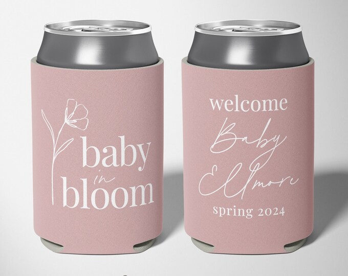 Baby in Bloom - Custom Baby Shower Can Coolers, Baby Shower Favors ...