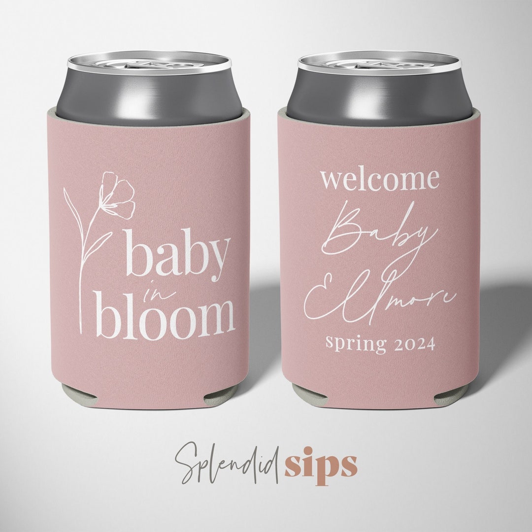 Baby in Bloom - Custom Baby Shower Can Coolers, Baby Shower Favors ...